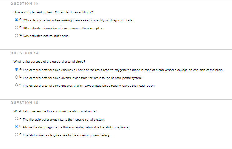 Solved Question 13 How Is Complement Protein C3b Similar To 4670