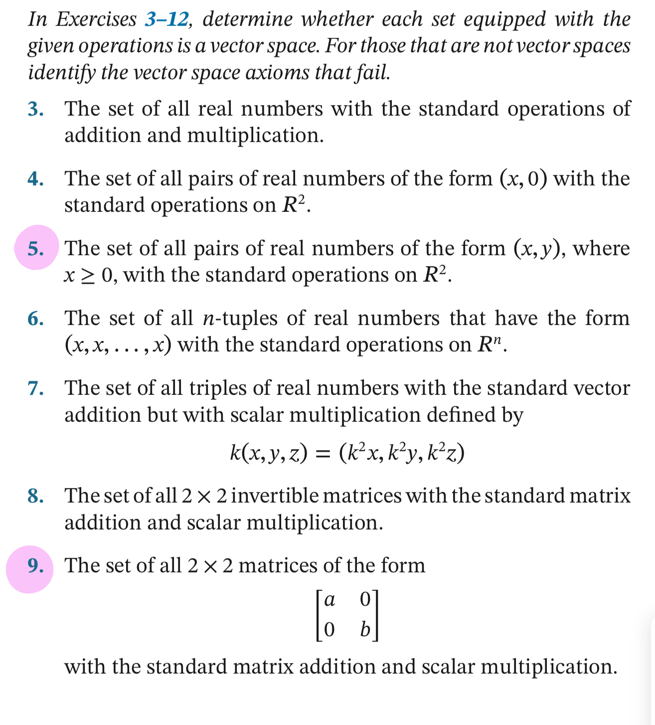 Solved In Exercises 3-12, determine whether each set | Chegg.com