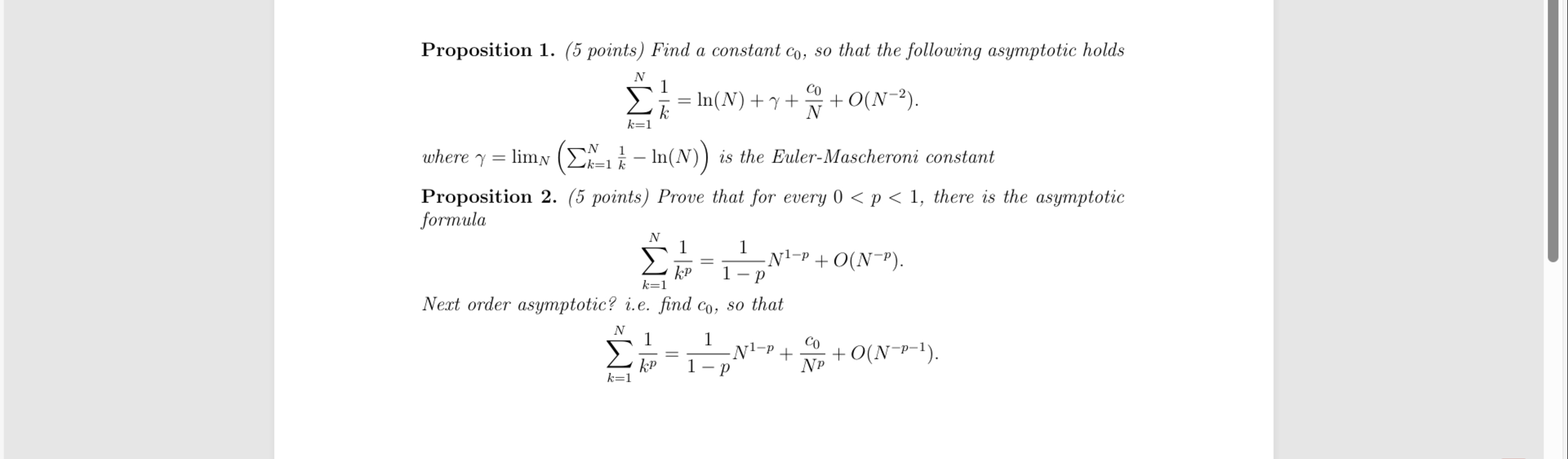 Solved Proposition 1. (5 ﻿points) ﻿Find a constant c0, so | Chegg.com