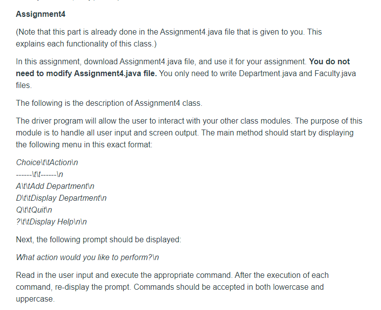 Assignment4.java D (Download this file and use it as | Chegg.com