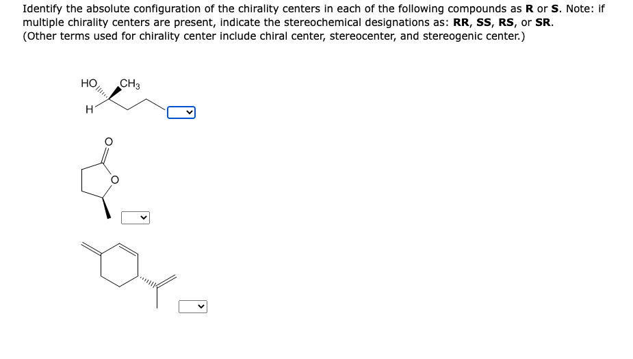 Solved Identify the absolute configuration of the chirality | Chegg.com