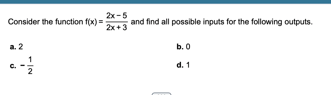 Solved Consider the function f(x)=2x+32x−5 and find all | Chegg.com