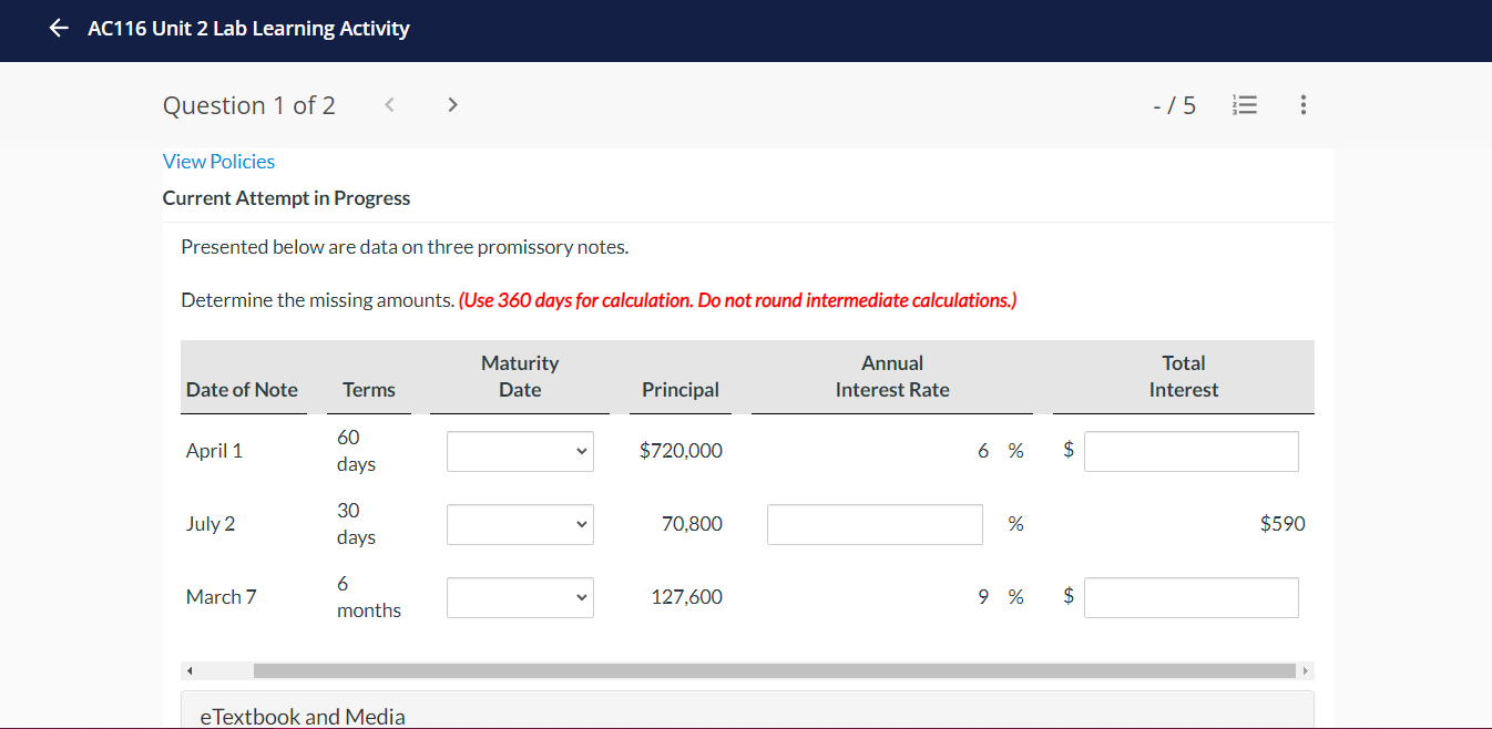Solved ← AC116 Unit 2 Lab Learning Activity Question 1 of 2 | Chegg.com