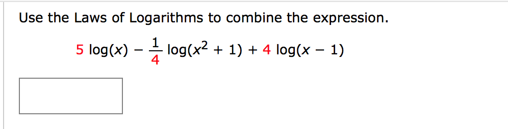 Solved Use the Laws of Logarithms to combine the expression. | Chegg.com