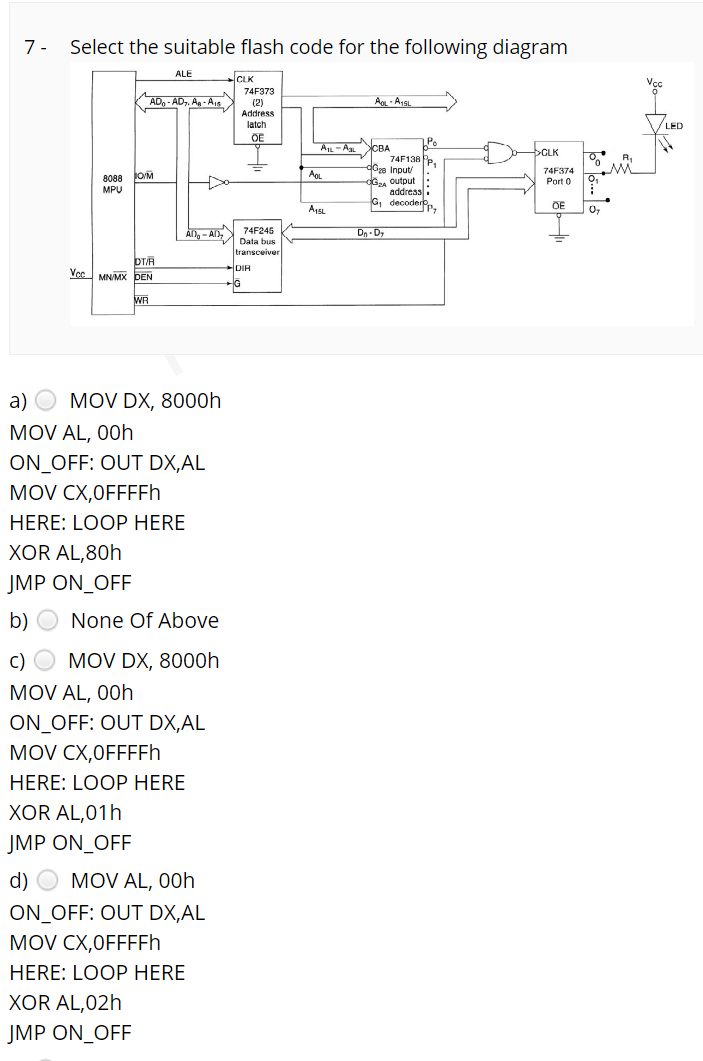 7 - Select the suitable flash code for the following | Chegg.com
