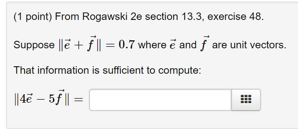 Solved (1 point) From Rogawski 2e section 13.3, exercise 48. | Chegg.com Solved (1 point) From Rogawski 2e section 13.3, exercise 48. | Chegg.com