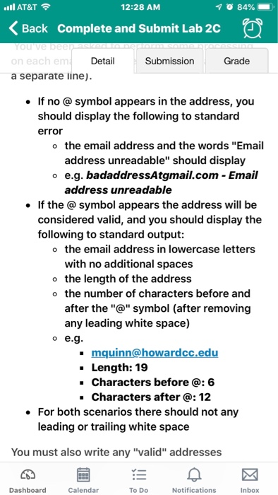 Solved ..Il AT&T令 12:28 AM Back Complete and Submit Lab 2C | Chegg.com