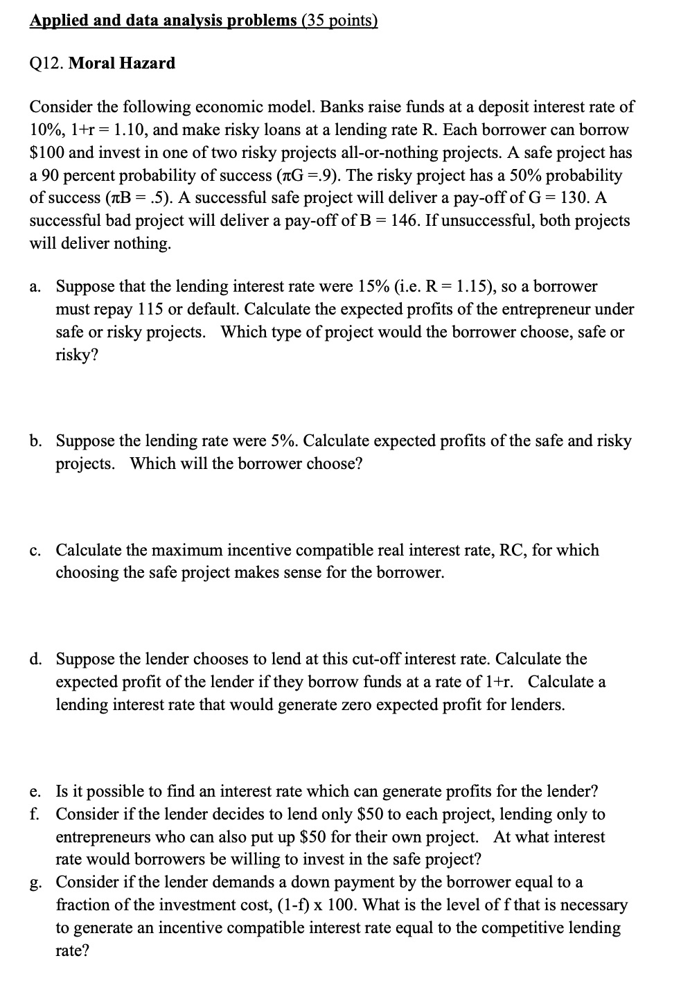 Solved Applied and data analysis problems ( 35 ﻿points)Q12. | Chegg.com