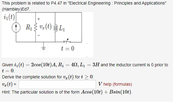 Solved This problem is related to P4.47 in "Electrical | Chegg.com