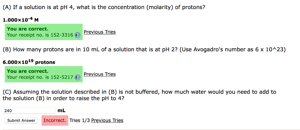 Solved A If A Solution Is At Ph 4 What Is The