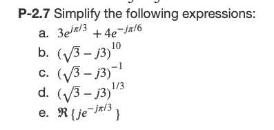 Solved P-2.7 Simplify the following expressions: a. | Chegg.com