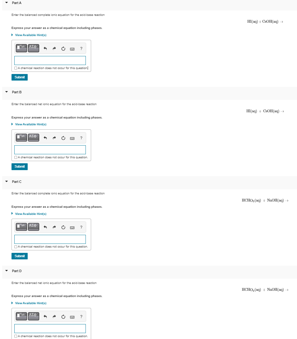 Solved Enter the balanced complete ionic equation for the | Chegg.com