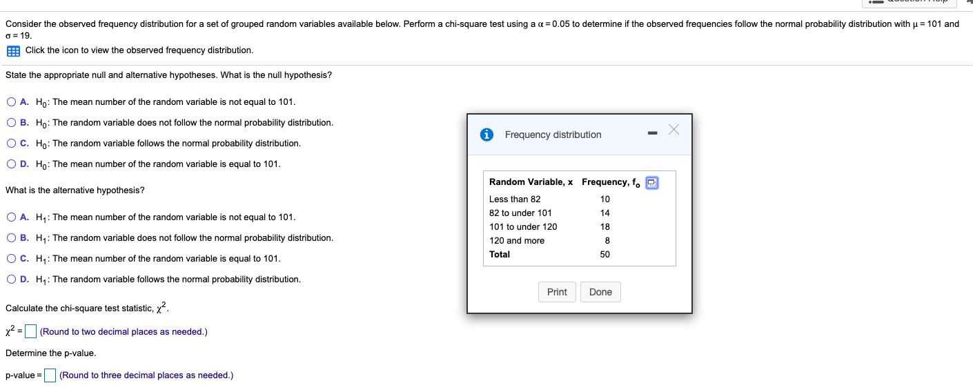 Solved Consider the observed frequency distribution for a | Chegg.com