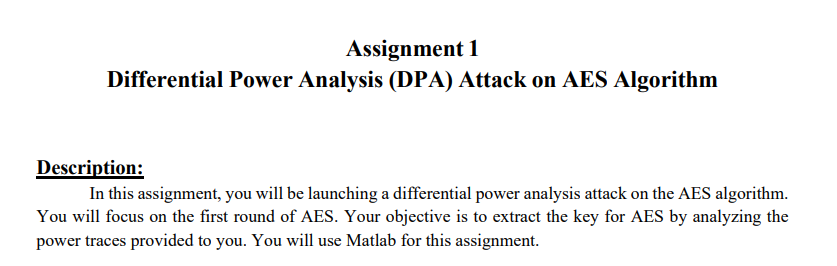 Solved Assignment 1 Differential Power Analysis (DPA) Attack | Chegg.com