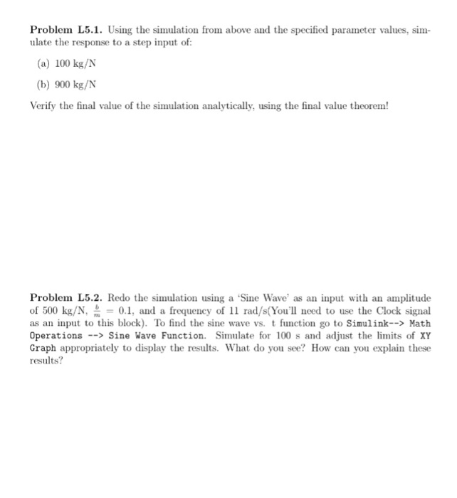 Solved Problem L5.1. Using the simulation from above and the | Chegg.com