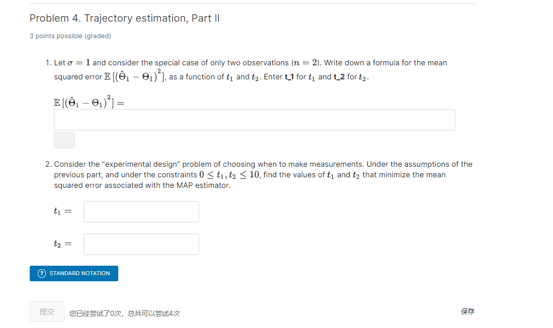 Solved 4. Trajectory estimation Bookmark this page Problem | Chegg.com