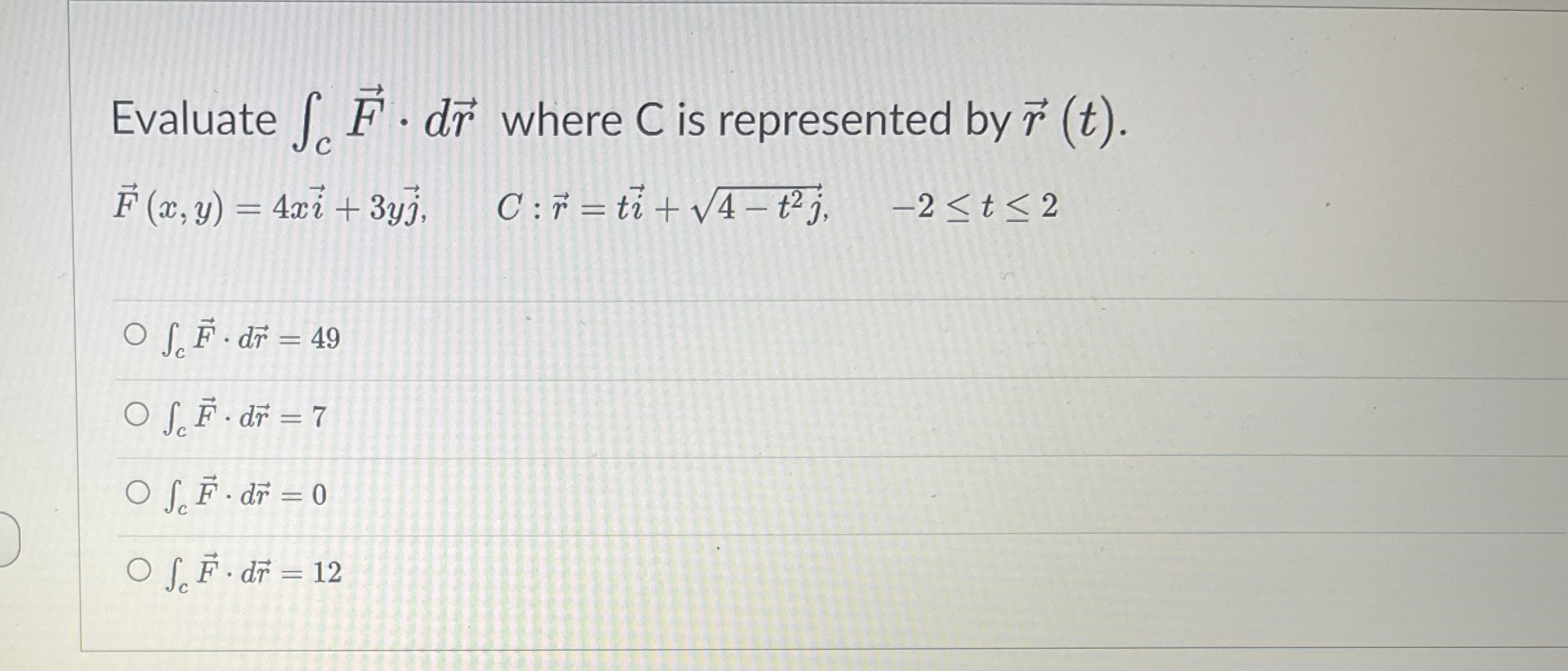 Solved Evaluate ∫cF⋅dr where C is represented by r(t) | Chegg.com