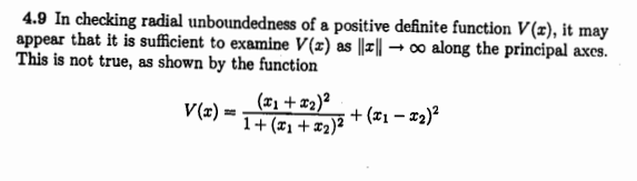 Solved 4.9 In checking radial unboundedness of a positive | Chegg.com