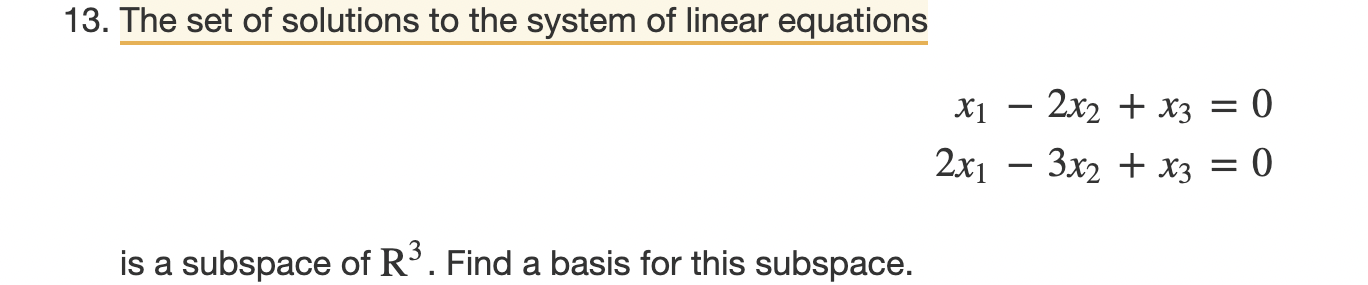 Solved 13. The set of solutions to the system of linear | Chegg.com