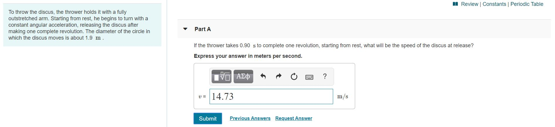 Solved MA Review Constants Periodic Table To throw the | Chegg.com