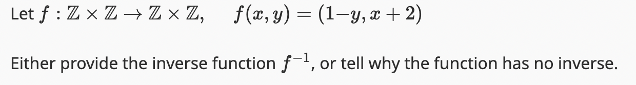 Solved Either provide the inverse function f^−1, or tell why | Chegg.com