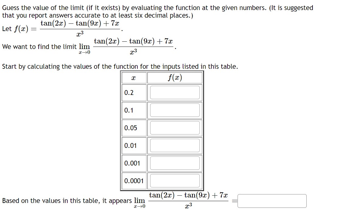 Solved Guess the value of the limit (if it exists) ﻿by | Chegg.com