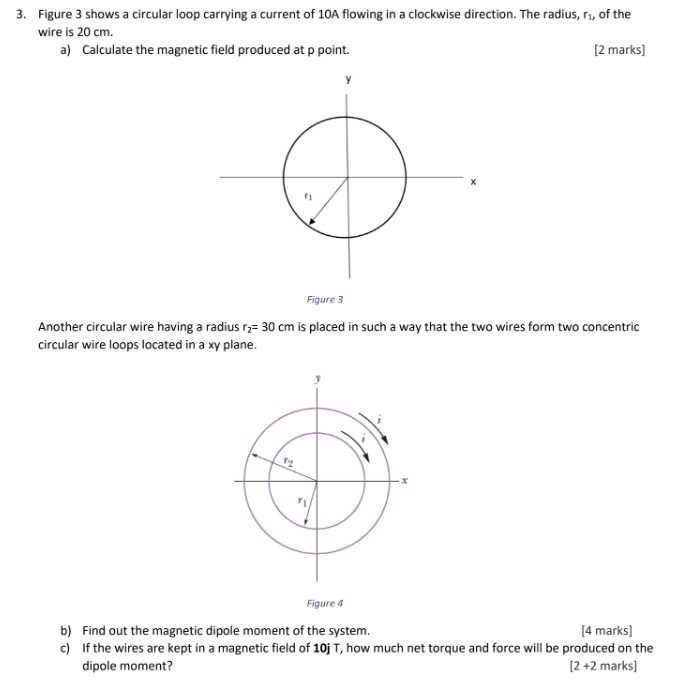 Figure 3 ﻿shows a circular loop carrying a current of | Chegg.com