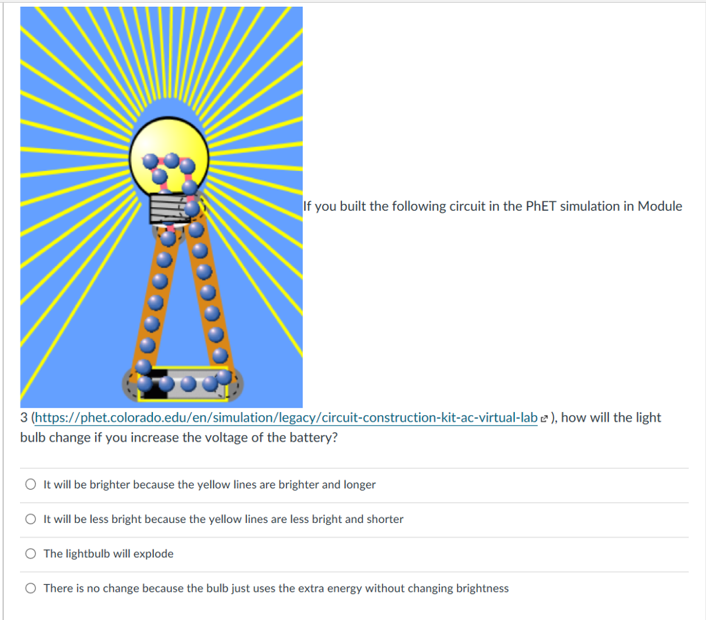Solved If you built the following circuit in the PhET | Chegg.com