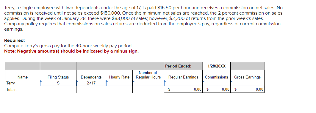 Solved Terry, a single employee with two dependents under | Chegg.com