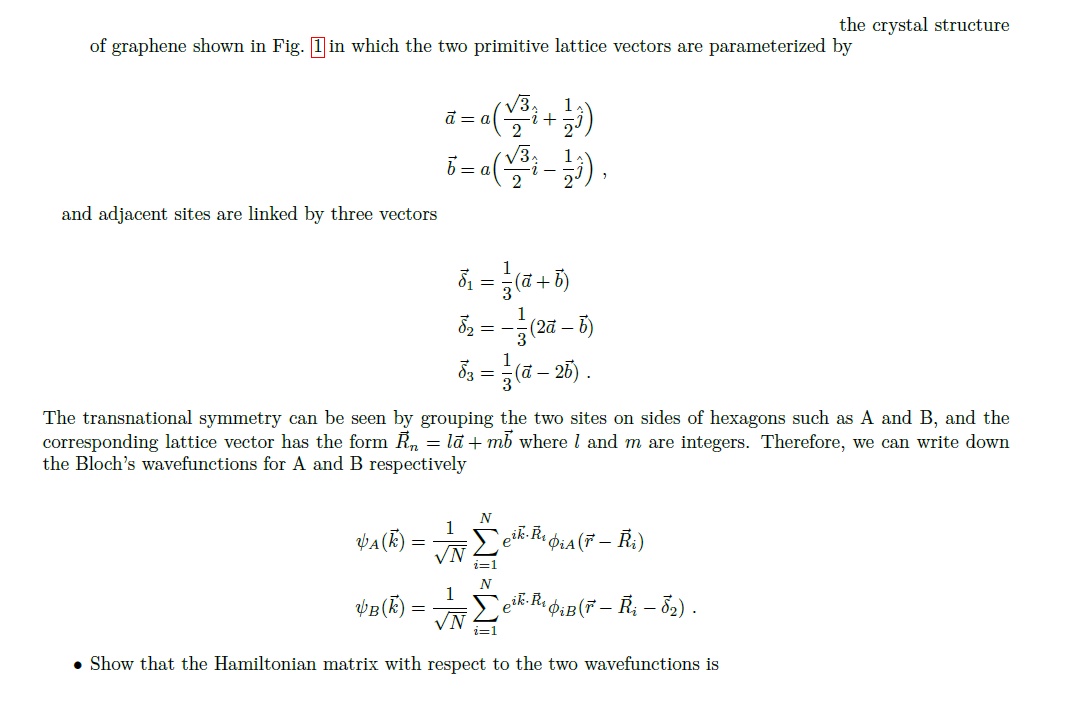 the crystal structure of graphene shown in Fig. 1 in | Chegg.com