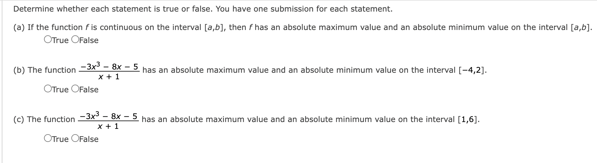 Solved Determine whether each statement is true or false. | Chegg.com