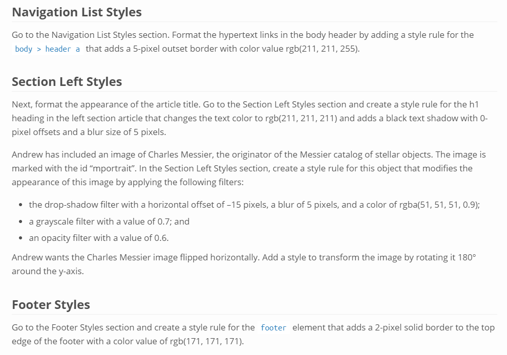 Solved Navigation List Styles Go to the Navigation List | Chegg.com