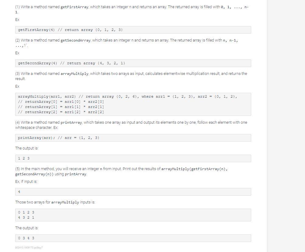 Solved Write a method named getFirstArray, which takes an | Chegg.com