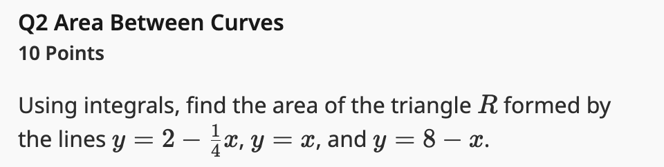 Solved Q2 Area Between Curves10 PointsGrading comment:Using | Chegg.com