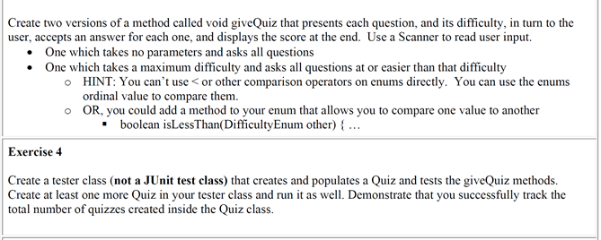 Solved Exercise 1 Create a class called Question that | Chegg.com