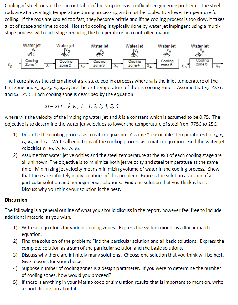 Cooling of steel rods at the run-out table of hot | Chegg.com