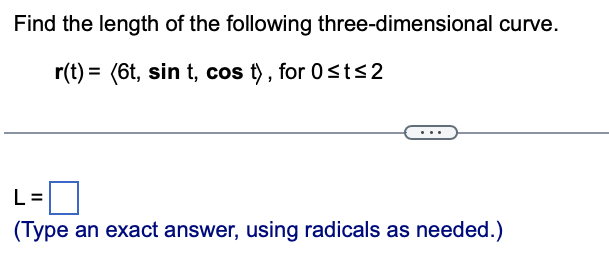 Solved Find the length of the following three-dimensional | Chegg.com