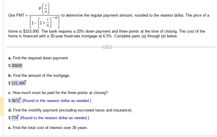 Solved Use PMT =P(rn)[1-(1+rn)-nt] to ﻿determine the regular | Chegg.com