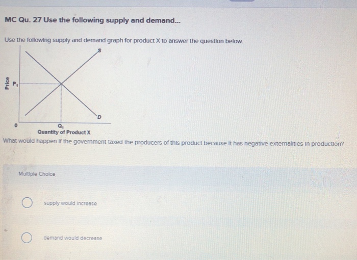 Solved MC Qu. 27 Use the following supply and demand... Use | Chegg.com Solved MC Qu. 27 Use the following supply and demand... Use | Chegg.com