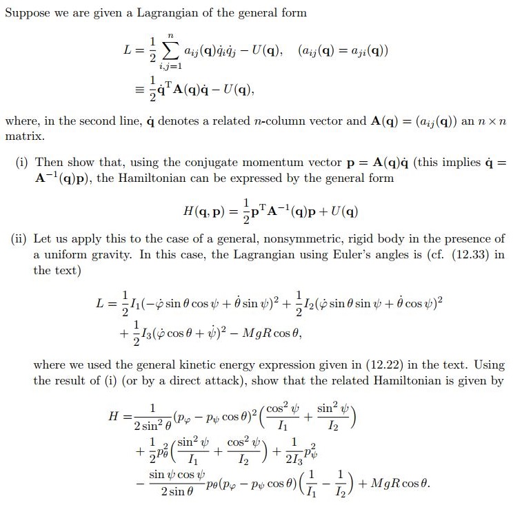 Solved Suppose we are given a Lagrangian of the general form | Chegg.com