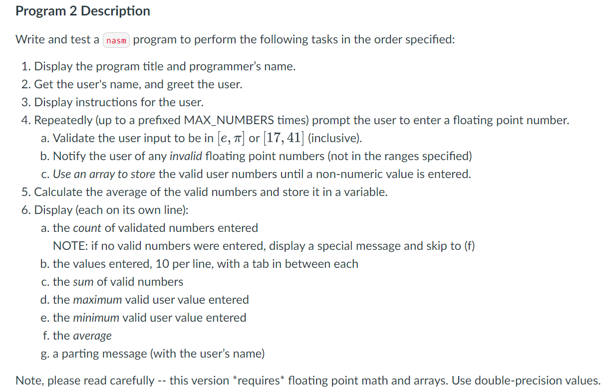 Solved Can You Write Working Code In Nasm To Solve The 