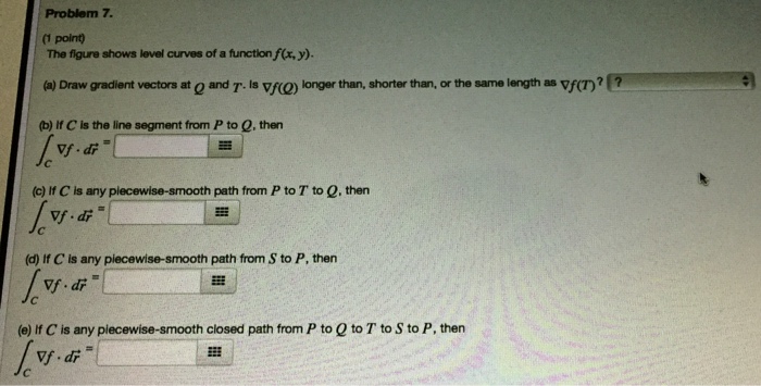 Solved Problem 7 (1 point) The figure shows level curves of | Chegg.com