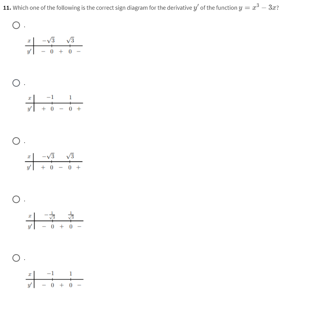 Solved Which one of the following is the correct sign | Chegg.com