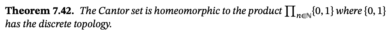 Solved Theorem 7.42. The Cantor set is homeomorphic to the | Chegg.com