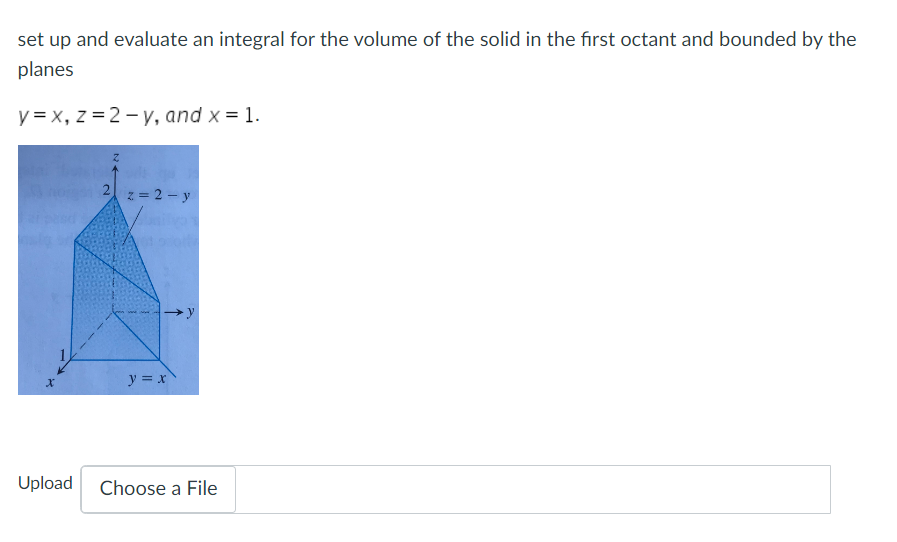 Solved set up and evaluate an integral for the volume of the | Chegg.com