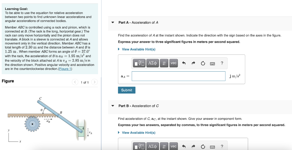 Solved Part A - Acceleration of A Learning Goal: To be able | Chegg.com