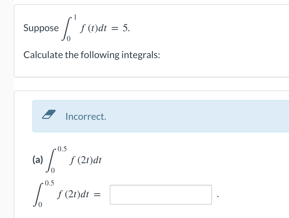 Solved Suppose ∫01f(t)dt=5.Calculate the following | Chegg.com