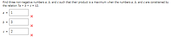 Solved Find three non-negative numbers a, b, and c such that | Chegg.com