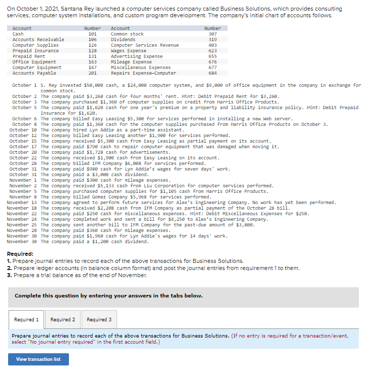 Solved On October 1, 2021, Santana Rey launched a computer | Chegg.com