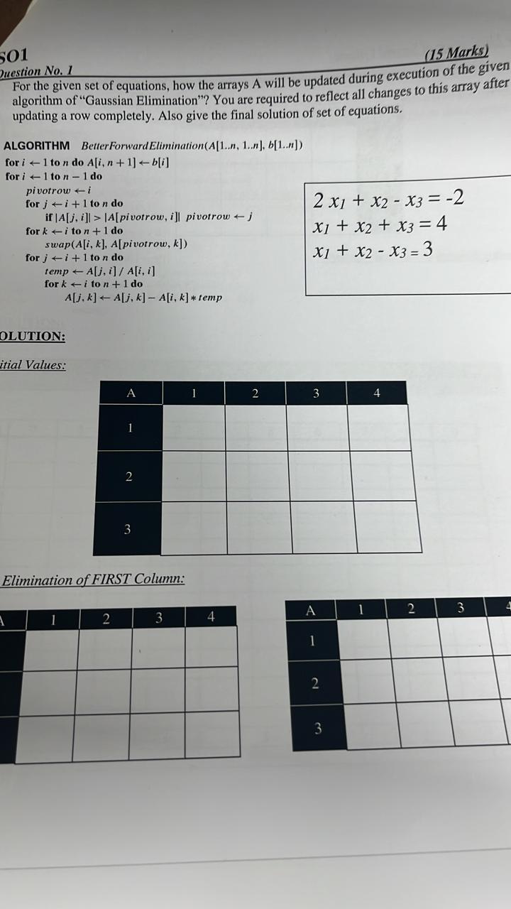 Solved Question No. 1 For the given set of equations, how | Chegg.com